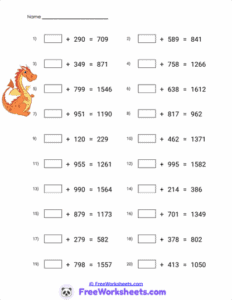 Three-Digit Addition Worksheets - FreeWorksheets.Com