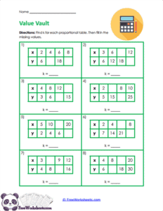 Missing Ratios Worksheet - FreeWorksheets.com