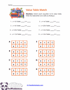 Table Partners Worksheet - FreeWorksheets.com