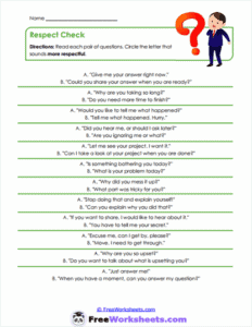 Social Emotional Learning Worksheets | PDFs - FreeWorksheets.Com