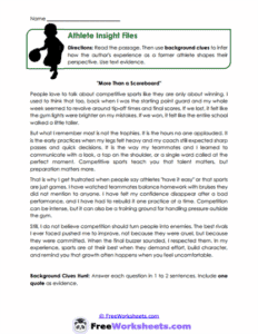 Athlete Insight Files Worksheet - FreeWorksheets.Com