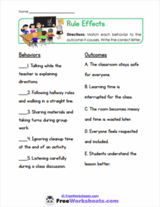 Behavior Worksheets | Printable PDFs - FreeWorksheets.Com