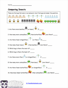 Comparison Word Problems Up to 10 Worksheets For Grade 1