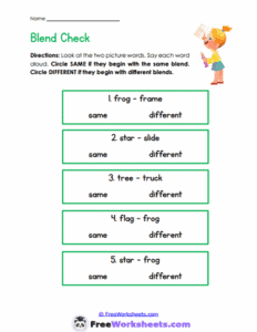 Consonant Blends Worksheets For Kindergarten - FreeWorksheets.Com