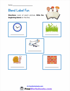 Consonant Blends Worksheets For Kindergarten - FreeWorksheets.Com