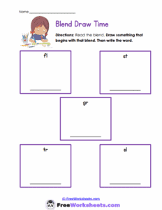 Consonant Blends Worksheets For Kindergarten - FreeWorksheets.Com