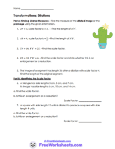 Dilations and Scale Factors Worksheets - FreeWorksheets.Com