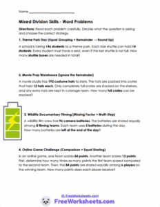 Division Word Problems Worksheets For Grade 4 - FreeWorksheets.Com
