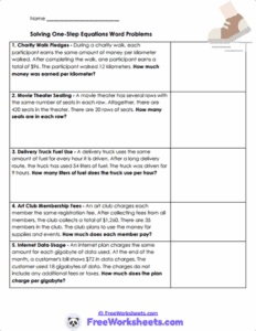 Grade 7 Word Problems Worksheets - FreeWorksheets.Com