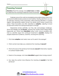 Grade 8 Reading Passage Worksheets - FreeWorksheets.Com