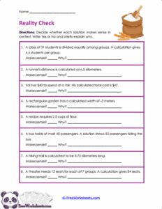 Reasonable Results Worksheet - FreeWorksheets.com