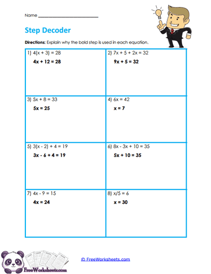 Step Logic Worksheet - FreeWorksheets.com