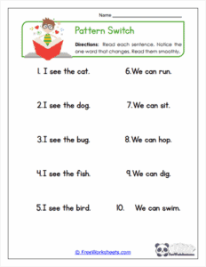 Pattern Switch Worksheet - FreeWorksheets.Com