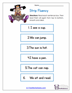 Strip Fluency Worksheet - FreeWorksheets.Com