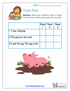 Kindergarten Fluency Practice Worksheets - FreeWorksheets.Com