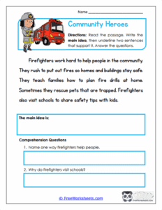 Community Heroes Worksheet - FreeWorksheets.Com