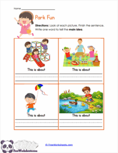 Main Idea Worksheets For Kindergarten - FreeWorksheets.Com