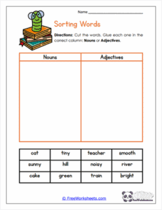 Sorting Words Worksheet - FreeWorksheets.Com