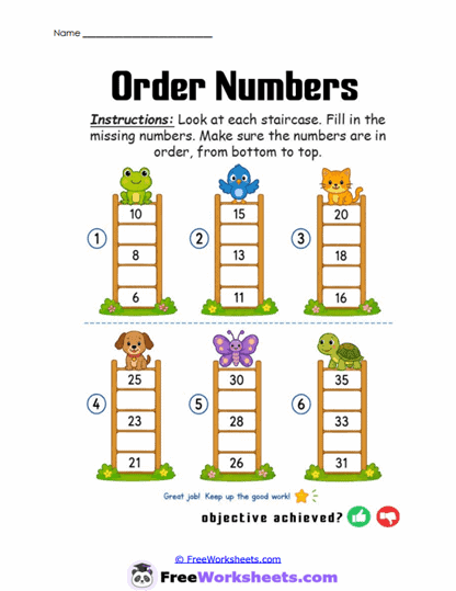 Stair Steps Worksheet - FreeWorksheets.Com