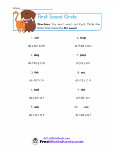Sound Circles Worksheet - FreeWorksheets.Com