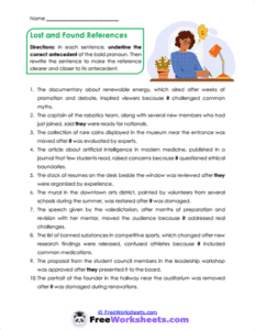 Reference Detective Worksheet - FreeWorksheets.Com