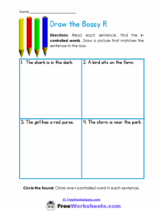 Draw the Bossy R Worksheet - FreeWorksheets.Com