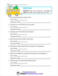 Behavior Facts Worksheet - FreeWorksheets.Com