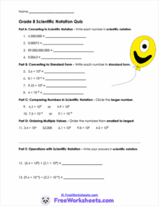 Scientific Notation Worksheets - FreeWorksheets.Com