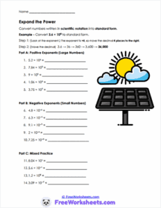Scientific Notation Worksheets - FreeWorksheets.Com