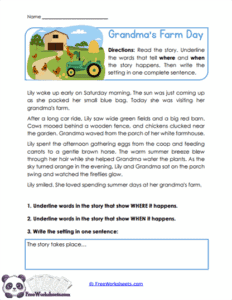 Grandma's Farm Day Worksheet - FreeWorksheets.Com
