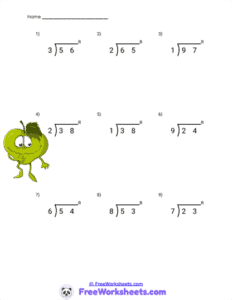 Solving Long Division Problems Worksheets - FreeWorksheets.Com