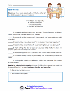 Starting Conversations Worksheets - FreeWorksheets.Com