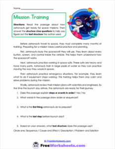 Mission Training Worksheet - FreeWorksheets.Com
