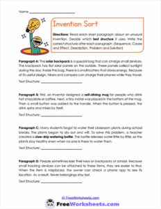 Invention Sort Worksheet - FreeWorksheets.Com