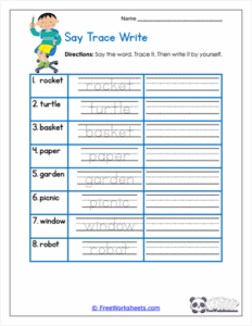 Two-Syllable Words Worksheets For Grade 1 - FreeWorksheets.Com