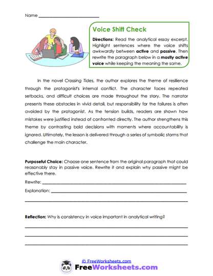 Voice Revision Worksheet - FreeWorksheets.Com