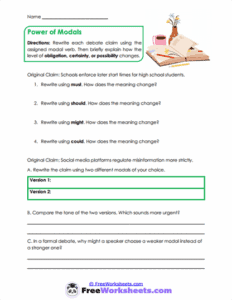 Modal Mastery Worksheet - FreeWorksheets.Com