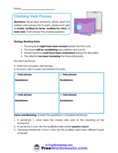 Verb Breakdown Worksheet - FreeWorksheets.Com