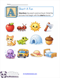 Vowel Sounds Worksheets For Preschool - FreeWorksheets.Com